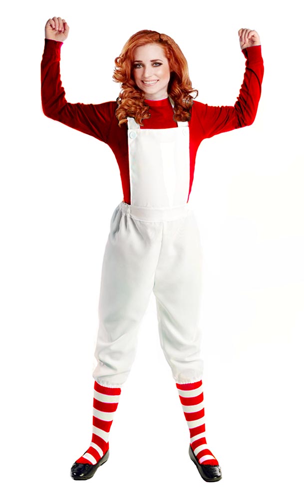 Adult White Costume Overalls - Candy Apple Costumes - Women's 80s Costumes