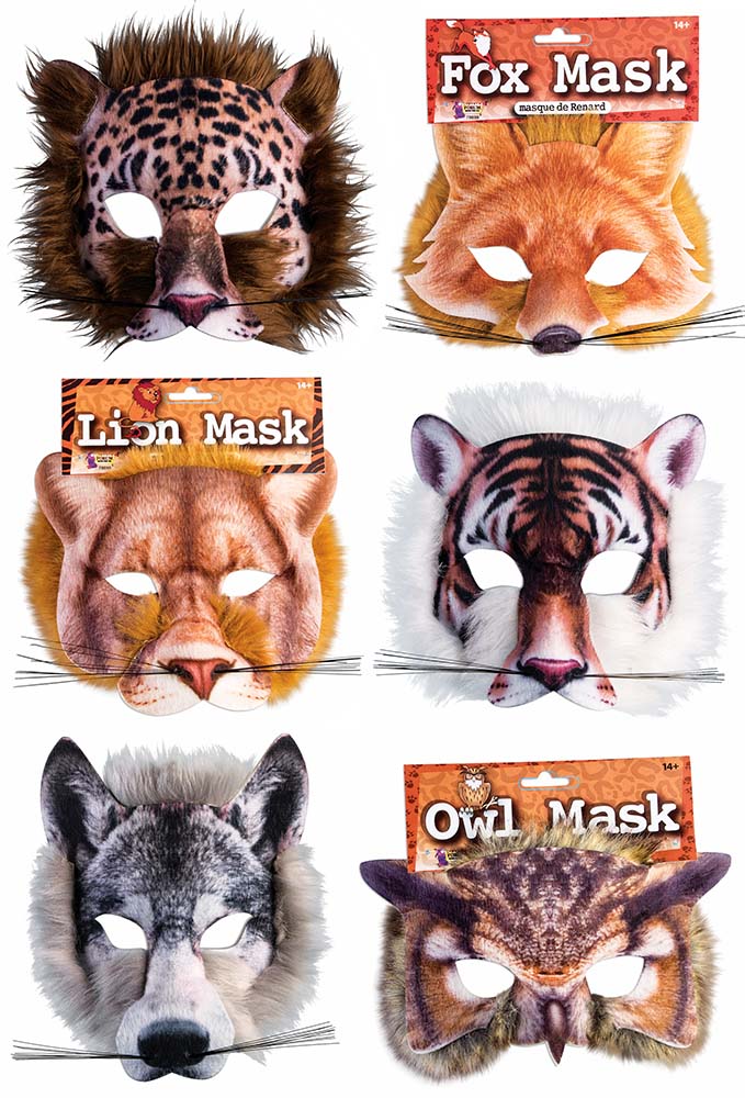 Animal Mask with Faux Fur - Candy Apple Costumes - Adult Animal Costumes