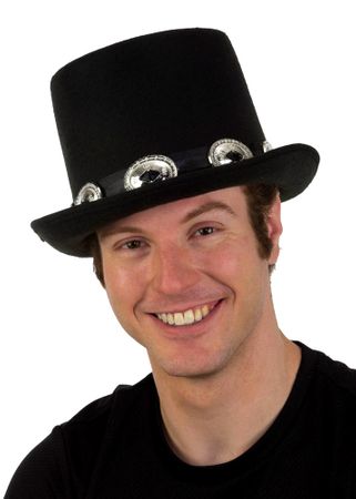 Black Rockstar Hat with Medallions - Candy Apple Costumes