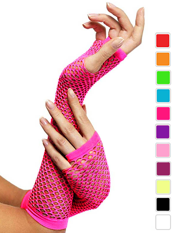 Colorful Fingerless Fishnet Arm Warmers - Candy Apple Costumes - Women ...