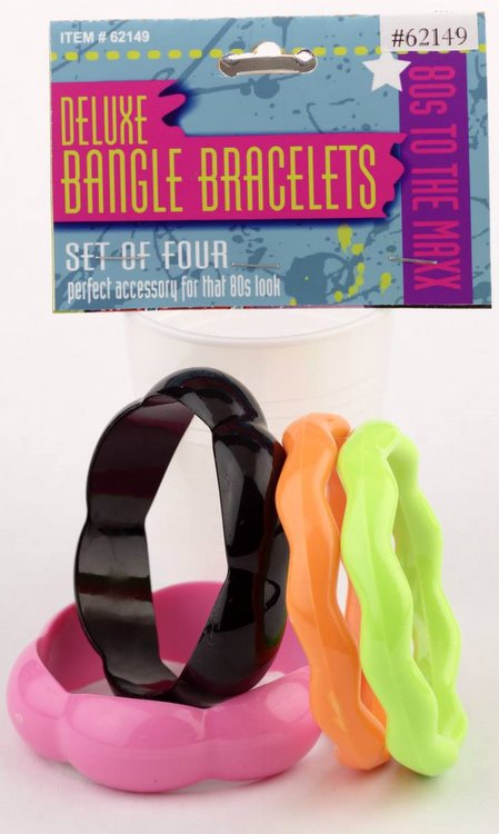 Deluxe 80's Bangles - Set of 4 - Candy Apple Costumes - Women's 80s ...
