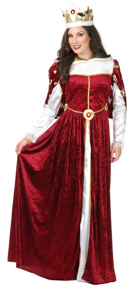 Deluxe Adult Royal Burgundy Queen Costume Candy Apple Costumes Colonial Costumes