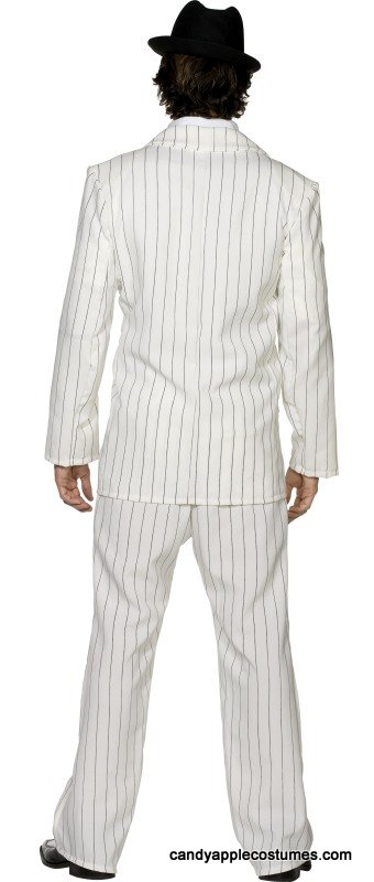 Deluxe Adult White Pinstriped Gangster Suit Costume - Candy Apple ...