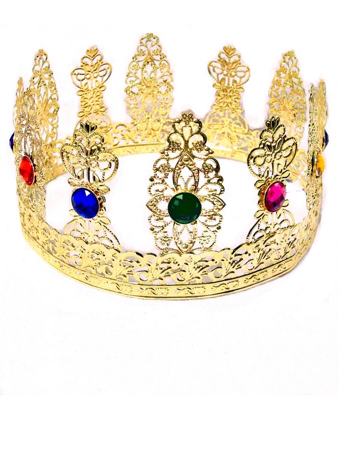 Deluxe Gold Filigree Metal Jeweled Crown - Candy Apple Costumes ...
