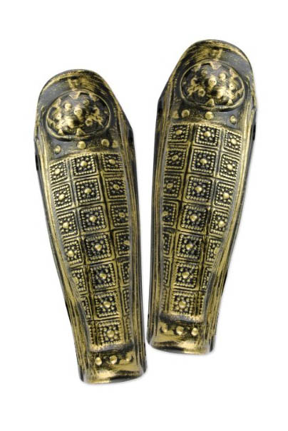 Gold/Black Studded Roman Leg Guards - Candy Apple Costumes