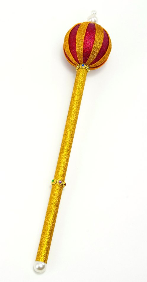 Gold/Red Glitter Royal Scepter With Pearls - Candy Apple Costumes ...
