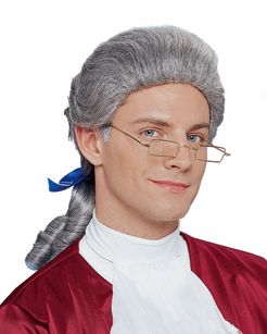Grey 18th Century Duke Wig With Bow - Candy Apple Costumes - Heroes in ...