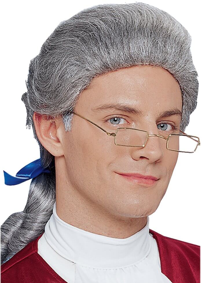 Grey 18th Century Duke Wig With Bow - Candy Apple Costumes - Heroes in ...