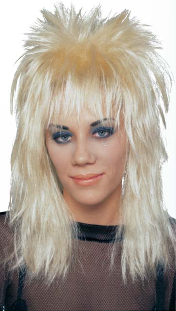 Long Unisex Blonde Rocker Wig Candy Apple Costumes