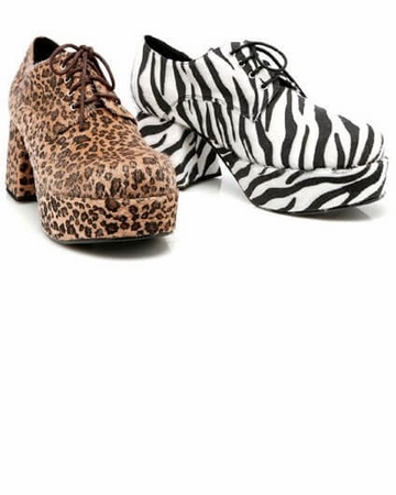 Men's 3" Heel Platform Animal Print Pimp Shoes - Candy Apple Costumes ...