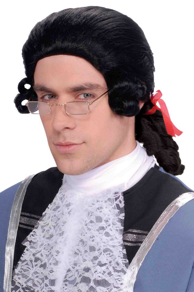 Men's Black Colonial Wig - 18th Century Costumes - Adult Colonial Costumes