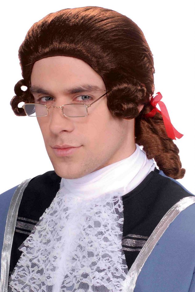 Men's Brown Colonial Wig - Revolutionary War Costumes - Adult Colonial ...