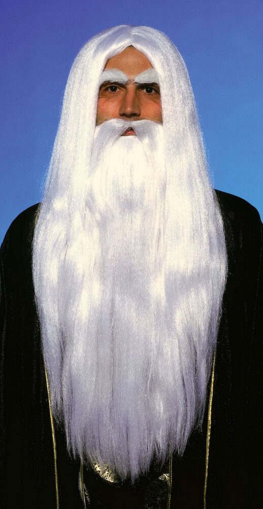 Merlin Long White Wig and Beard - Candy Apple Costumes - Castles and ...
