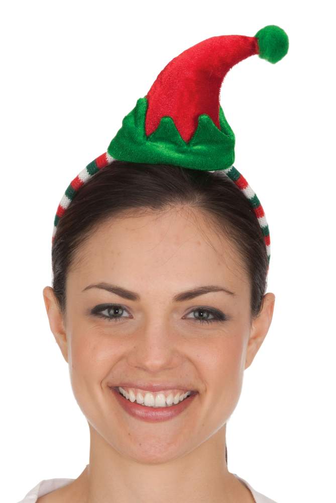 6-Pack of Mini Elf Hat Headbands - Candy Apple Costumes - Elf and Santa ...