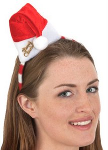 6-Pack Mini Santa Hat Headbands - Candy Apple Costumes - Santa Claus ...