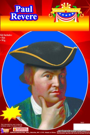 Paul Revere Hat and Wig Costume Kit - Candy Apple Costumes - Colonial ...