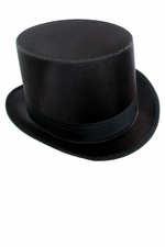 Black Glitter Mini Top Hat With Feathers - Colonial Costumes