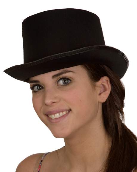 Permasilk Black Top Hat - CandyAppleCostumes.com