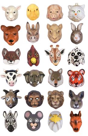 Plastic Animal Masks - CandyAppleCostumes.com