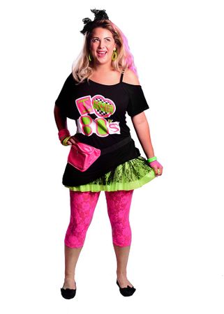 Plus Size Black I Love the 80's Shoulder Strap Tee - Candy Apple ...