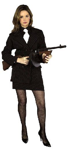 Plus Size Women's Pinstriped Gangster Suit Costume - Candy Apple ...