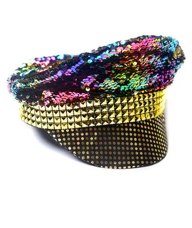 Rainbow Flip Sequin Glam Rocker Cap - Candy Apple Costumes