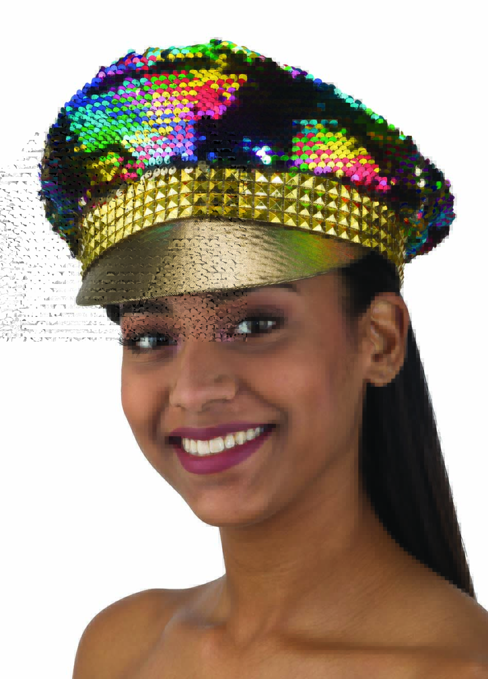 Rainbow Flip Sequin Glam Rocker Cap - Candy Apple Costumes