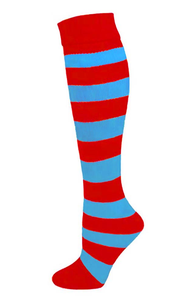 Red/Blue Striped Socks - Adult or Child - Candy Apple Costumes - Hosiery