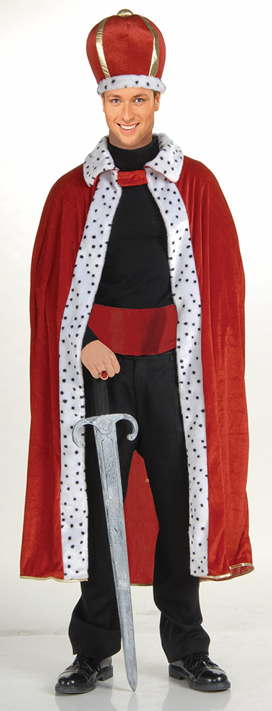 Red King Robe Crown Costume Men - Candy Apple Costumes