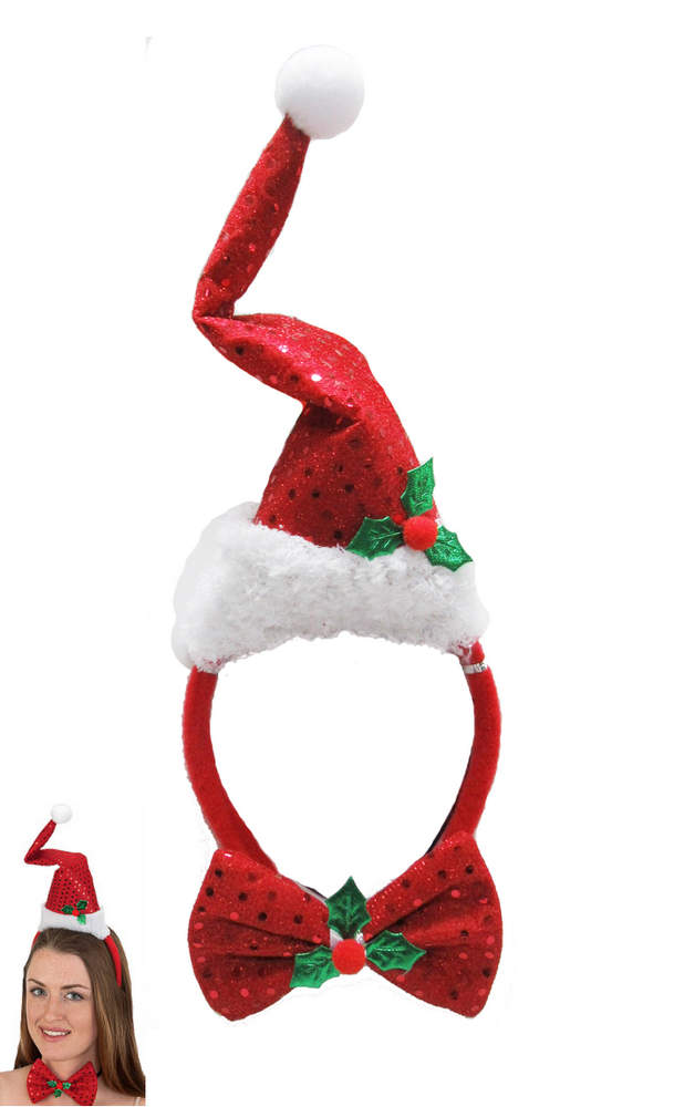 Santa Hat Headband with Bowtie - Candy Apple Costumes - Elf and Santa's ...