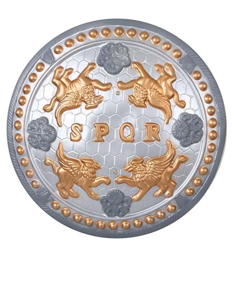 Silver/Gold Plastic Roman Shield - Candy Apple Costumes - Men's Toga ...