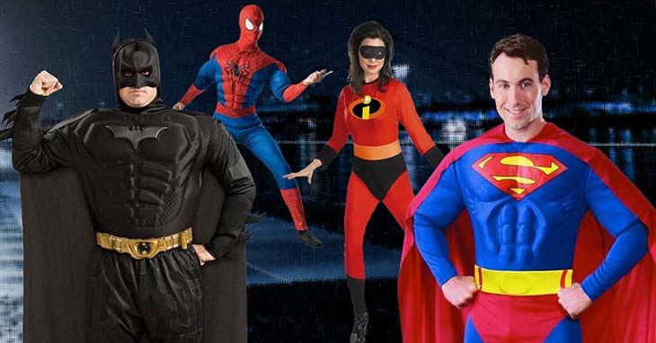 Superhero Costumes: Batman, Joker, Superman, Supergirl
