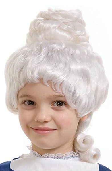 Child's White Colonial Lady Wig - Candy Apple Costumes - Colonial Costumes