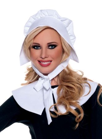 White Pilgrim Bonnet and Collar - Candy Apple Costumes - Black History ...