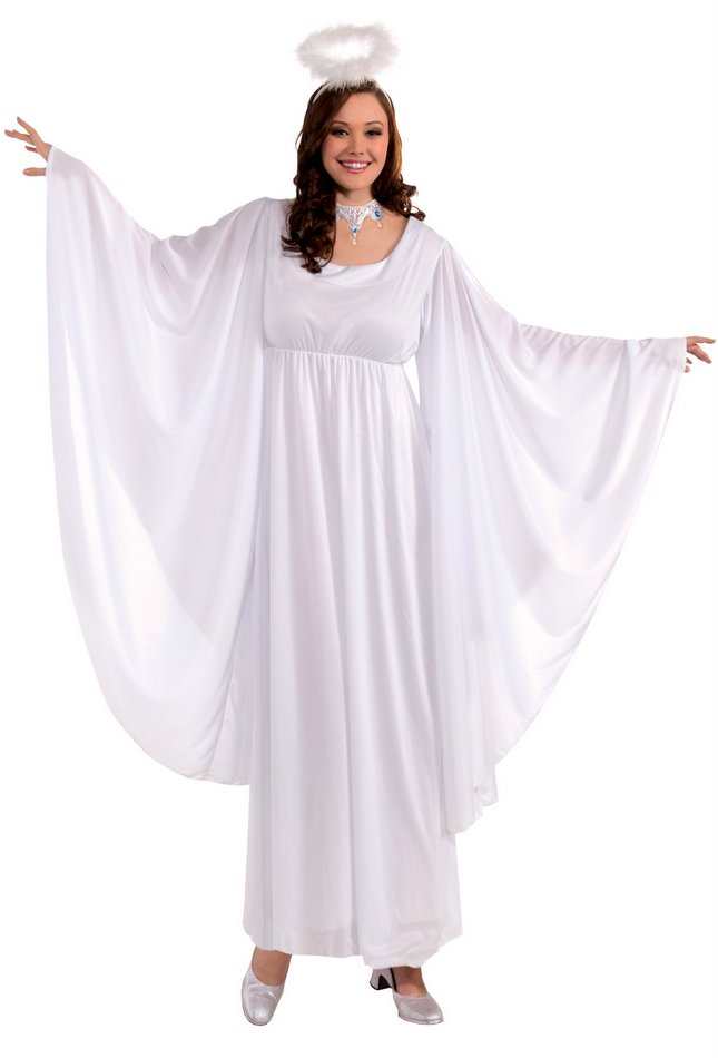 Women's Angel Costume With Bell Sleeves and Halo - Candy Apple Costumes ...
