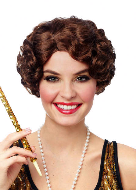 Women's Brown Daisy Flapper Wig - Candy Apple Costumes - 20's Wigs