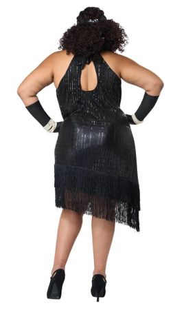 Women's Plus Size Black Fabulous Flapper Costume - Candy Apple Costumes