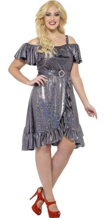 Women's Plus Size Silver Disco Diva Costume - Candy Apple Costumes - 3X ...