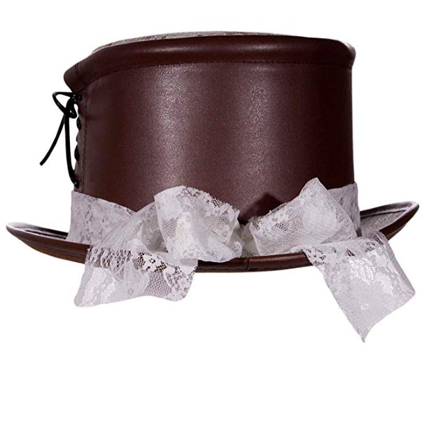 Women's Victorian Brown/White Lace Hat - Candy Apple Costumes ...