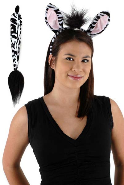 Zebra Ears and Tail Costume Set - Candy Apple Costumes - Animal Costumes