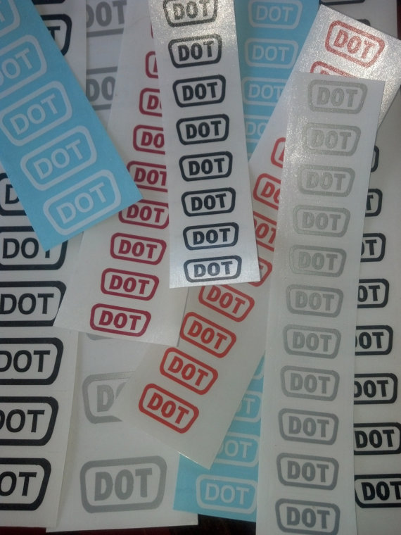 DOT replacement helmet stickers