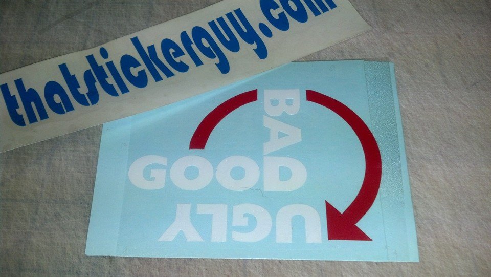 Good Bad Ugly arrow 2 color decal