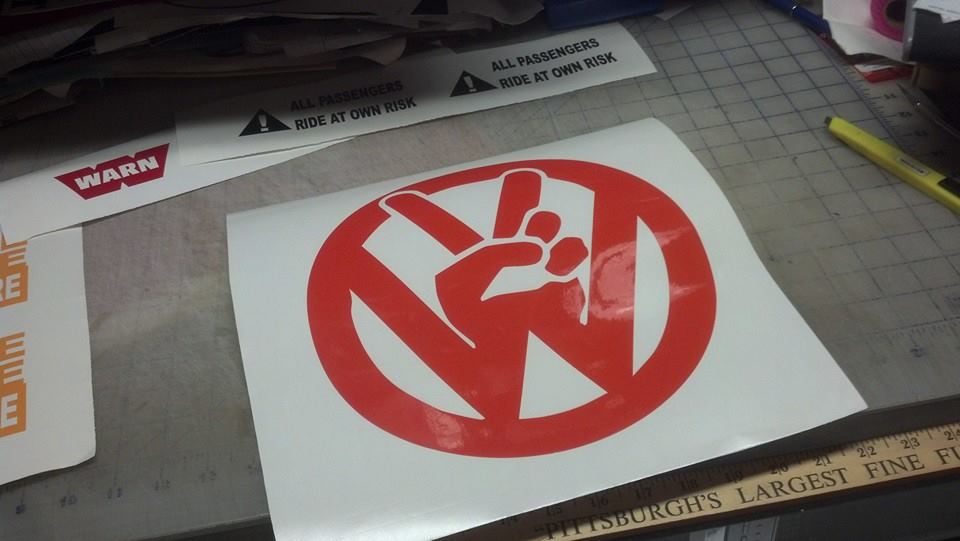 VW Peace sign sticker
