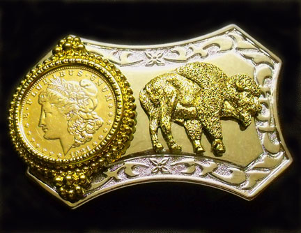 Vintage Gold Plated and Sterling Silver Belt Buckles