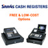 Free cash register with credit card reader or pin pad