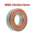 Bearing WBD 25mm ID x 52mm OD x 15mm W, on Starter and Alternator ...