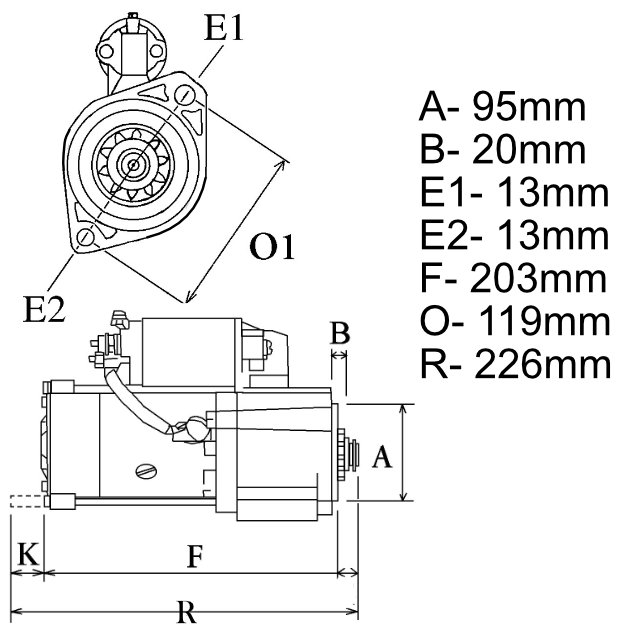 New Starter Yanmar Tractor 2TR20, 2TR17 Engine (S114-145, S114-146 ...