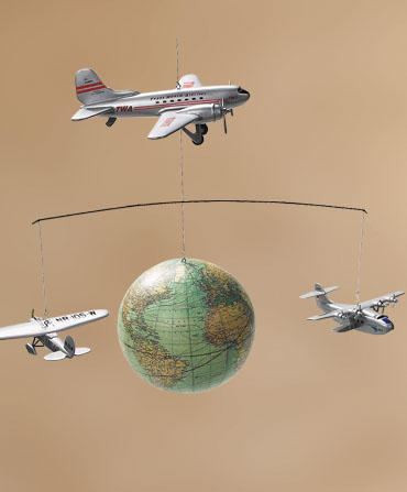 Around the World Plane Mobile Authentic Models