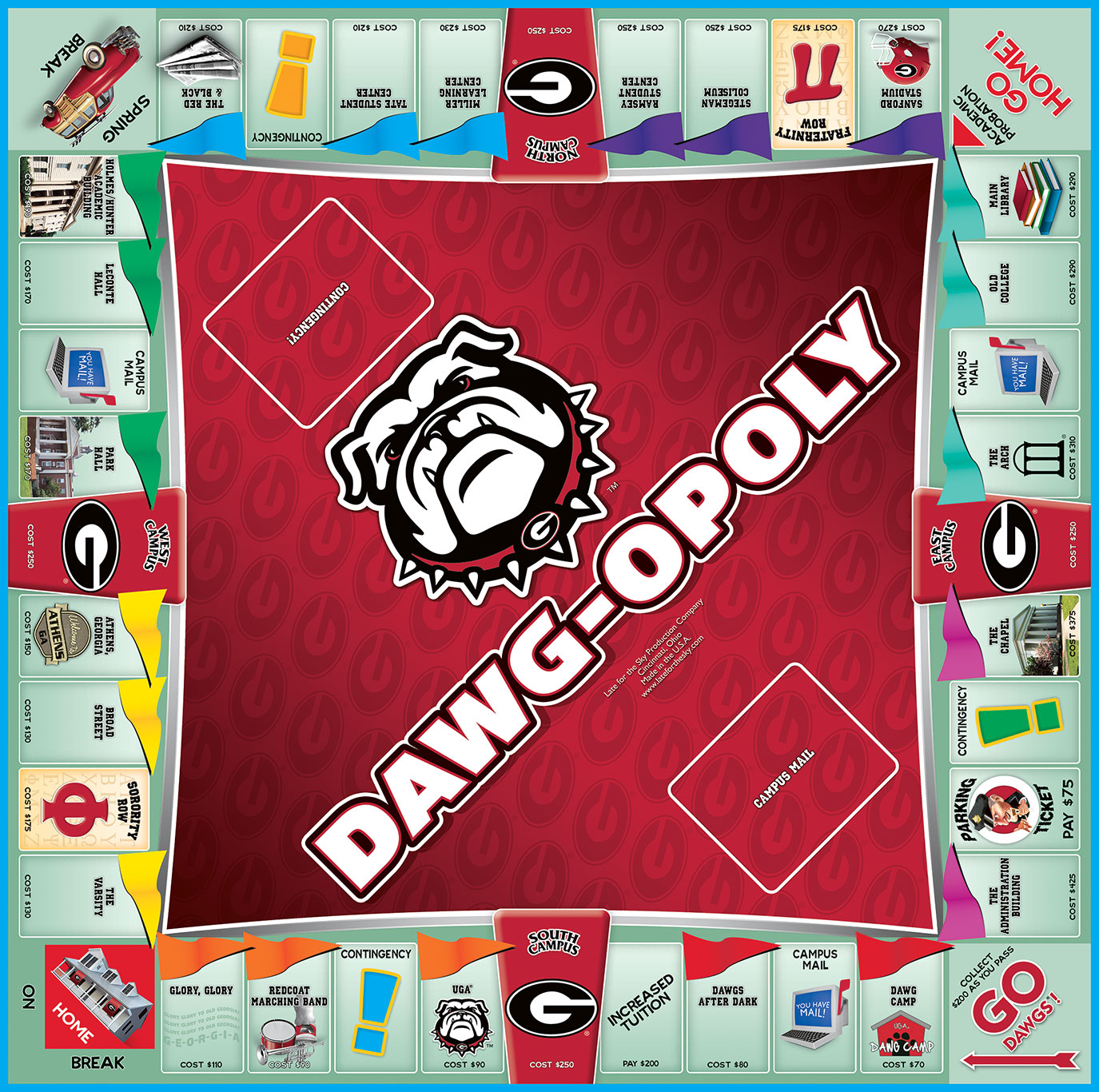 Dawgopoly Georgia Monopoly Style Board Game
