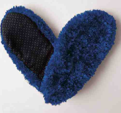 Fuzzy Footies Blue Navy Large Slippers